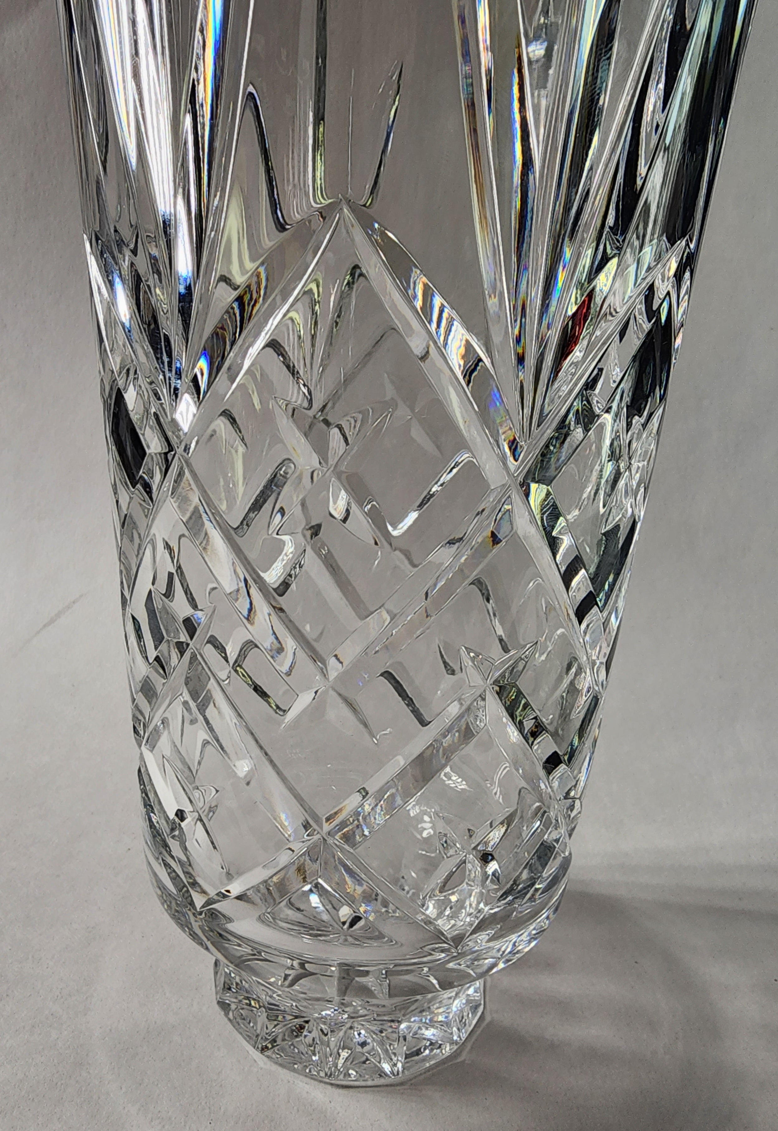 Hand cut glass vase 11" – O'Rourke Crystal Awards & Gifts