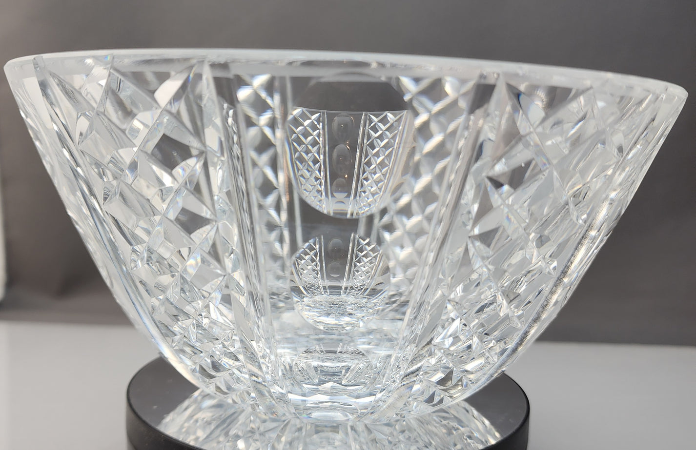 Hand Cut 34% lead crystal bowl HAND POLISHED signed by Peter ORourke ...
