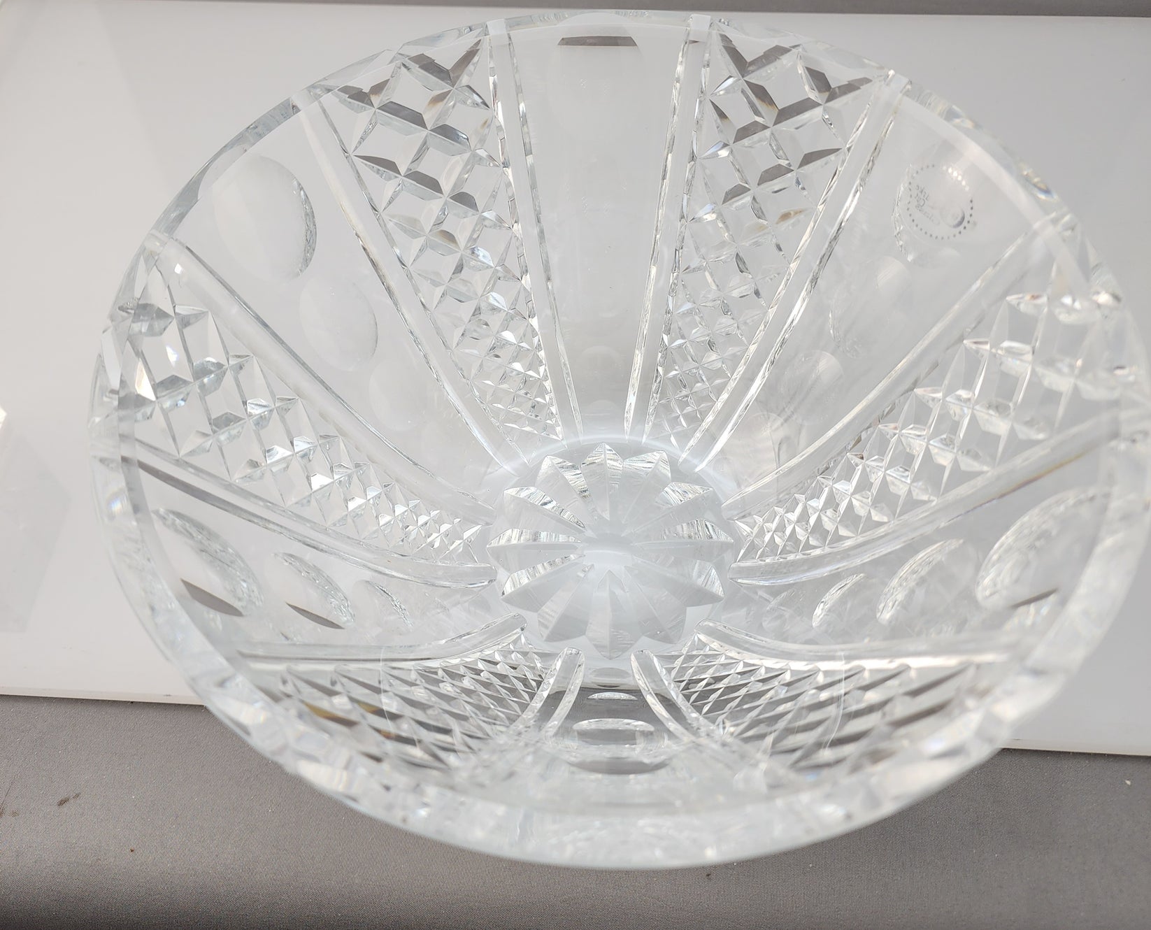 Hand Cut 34% lead crystal bowl HAND POLISHED signed by Peter ORourke ...