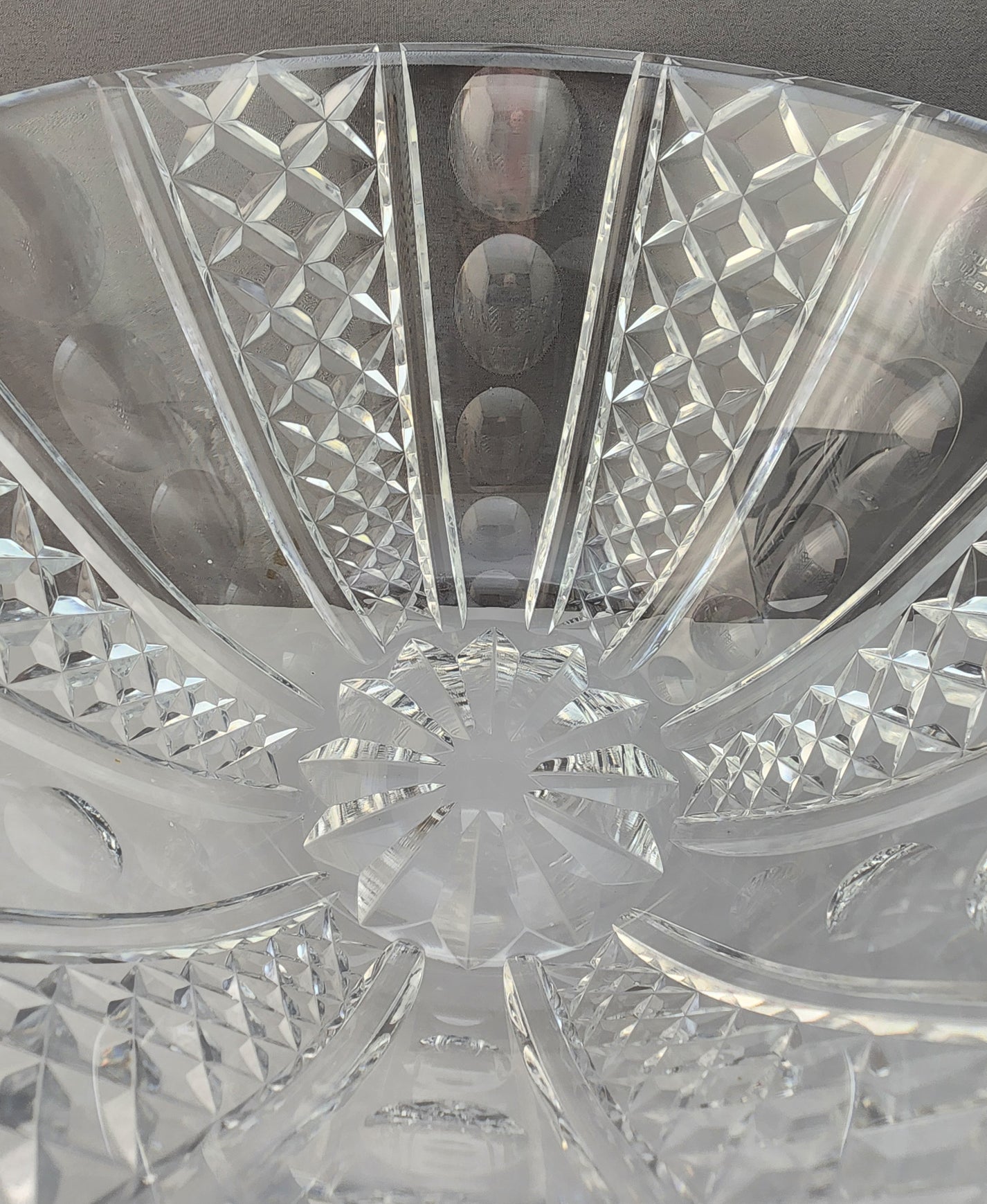 Hand Cut 34% lead crystal bowl HAND POLISHED signed by Peter ORourke ...