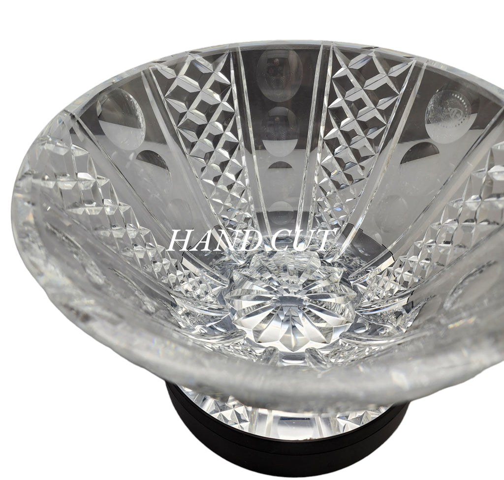 Home › Hand Cut 34% lead crystal bowl HAND POLISHED signed by Peter ORourke