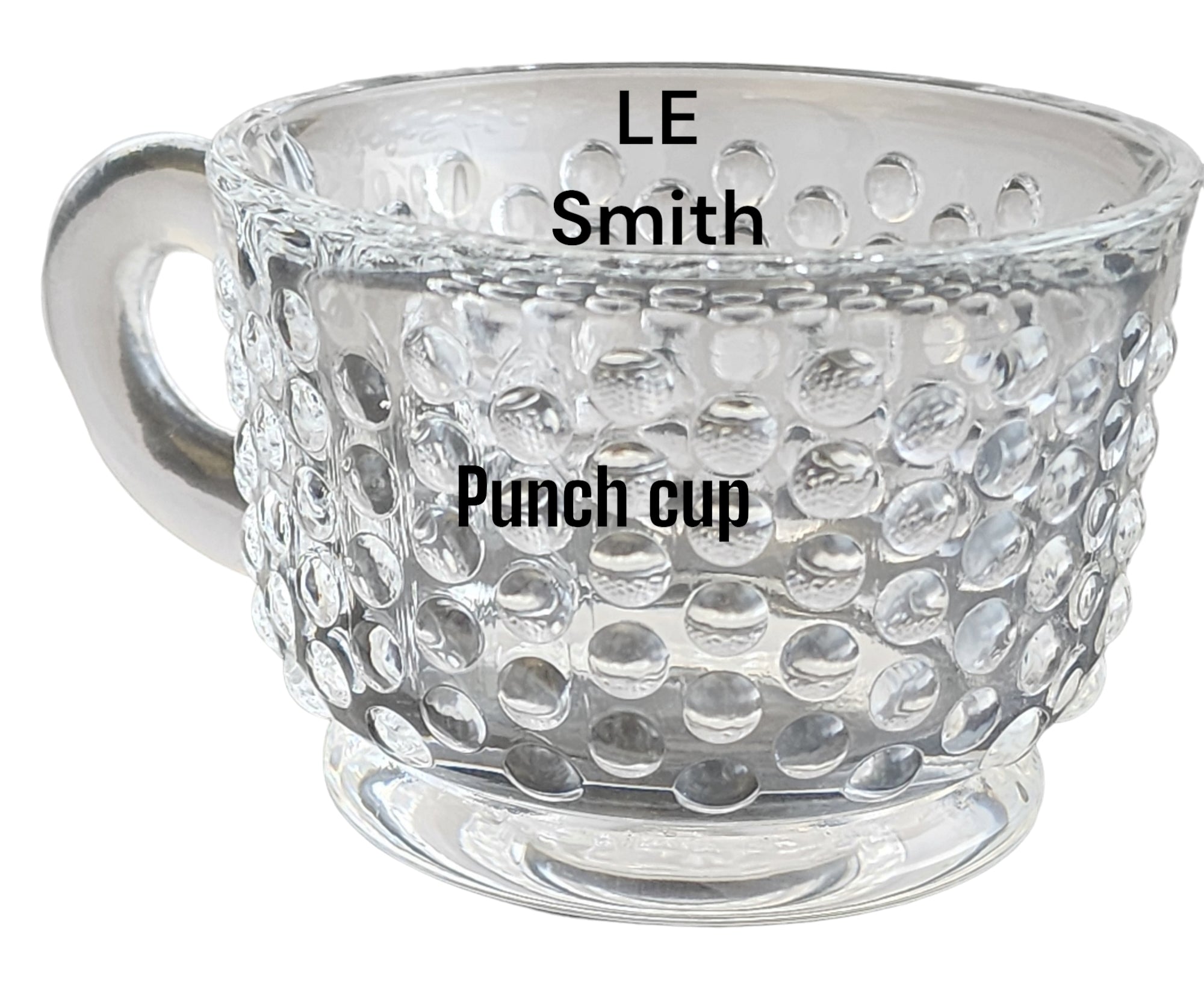 L E Smith Glass hobnail punch cup set of 6 pieces – O'Rourke Crystal ...