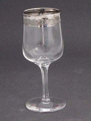 Home › Lenox etched wine glass .7" platinum band Crystal Made in USA Mt ...