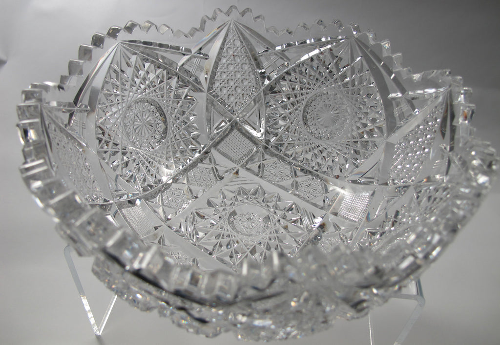 Home › American Brilliant Period Cut Glass ABP Antique 8" bowl Made in USA