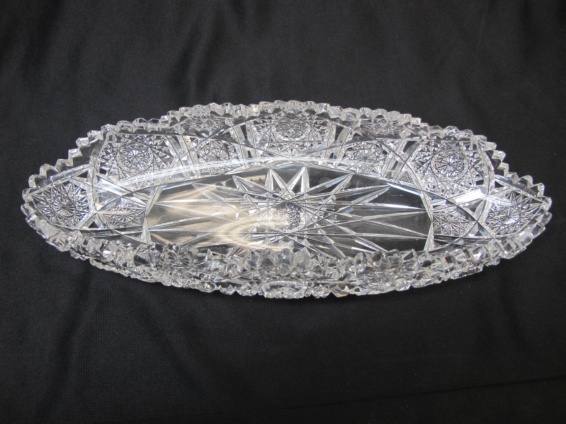 P& B Signed American Brilliant Period Hand Cut Antique Crystal dish – O ...
