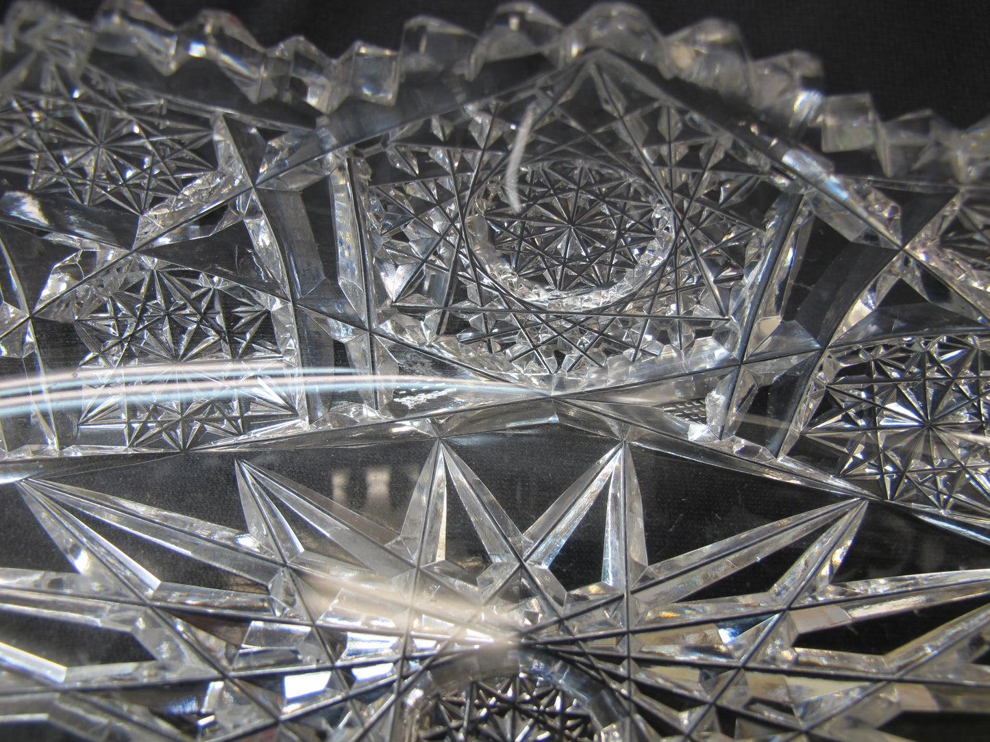 P& B Signed American Brilliant Period Hand Cut Antique Crystal dish – O ...