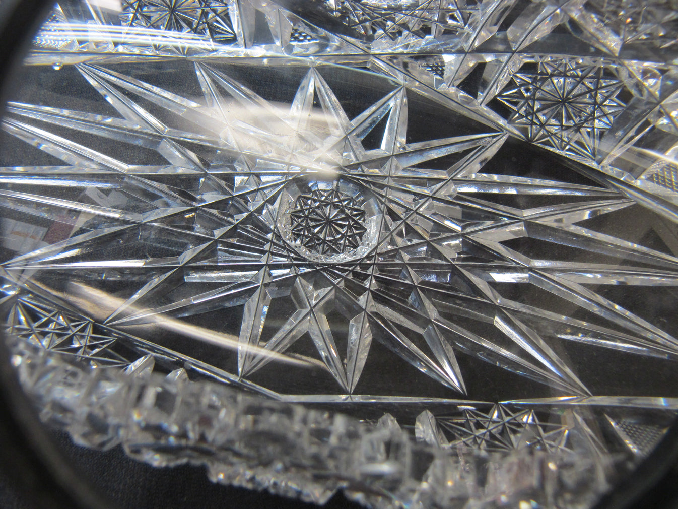 P& B Signed American Brilliant Period Hand Cut Antique Crystal dish – O ...