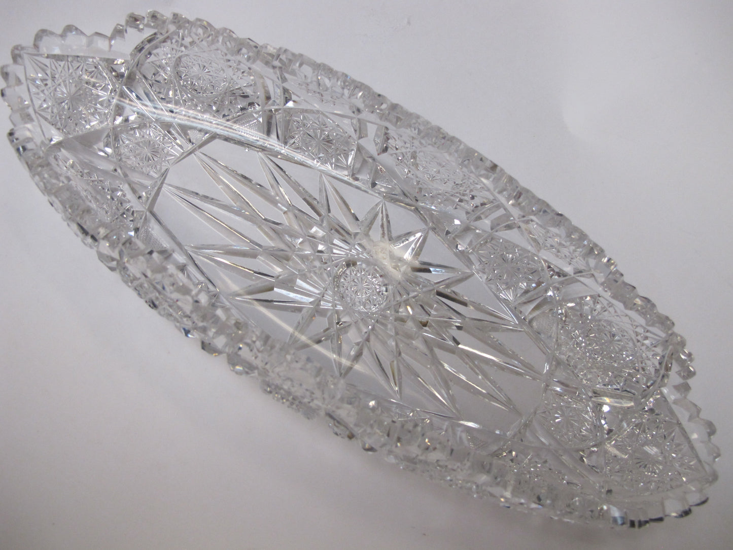 P& B Signed American Brilliant Period Hand Cut Antique Crystal dish – O ...